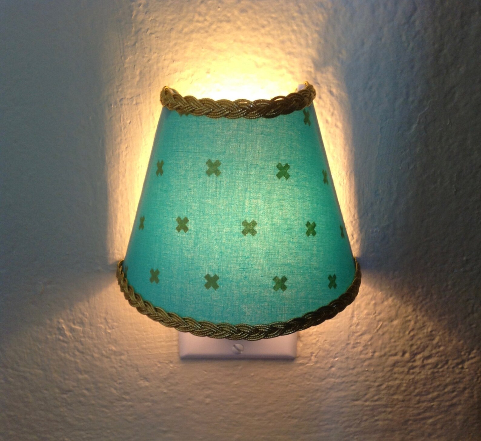 X's No O's Bright Aqua & Metallic Gold Night Light | Etsy