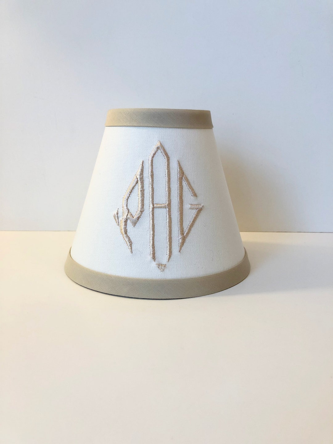 MADE TO ORDER Diamond Monogrammed Chandelier or Sconce Lamp Shade ...