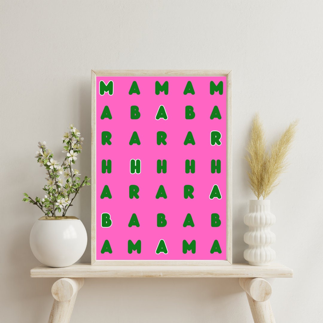 Posters / Poster MARHABA welcome/bienvenue Arabic PINK GREEN - Etsy