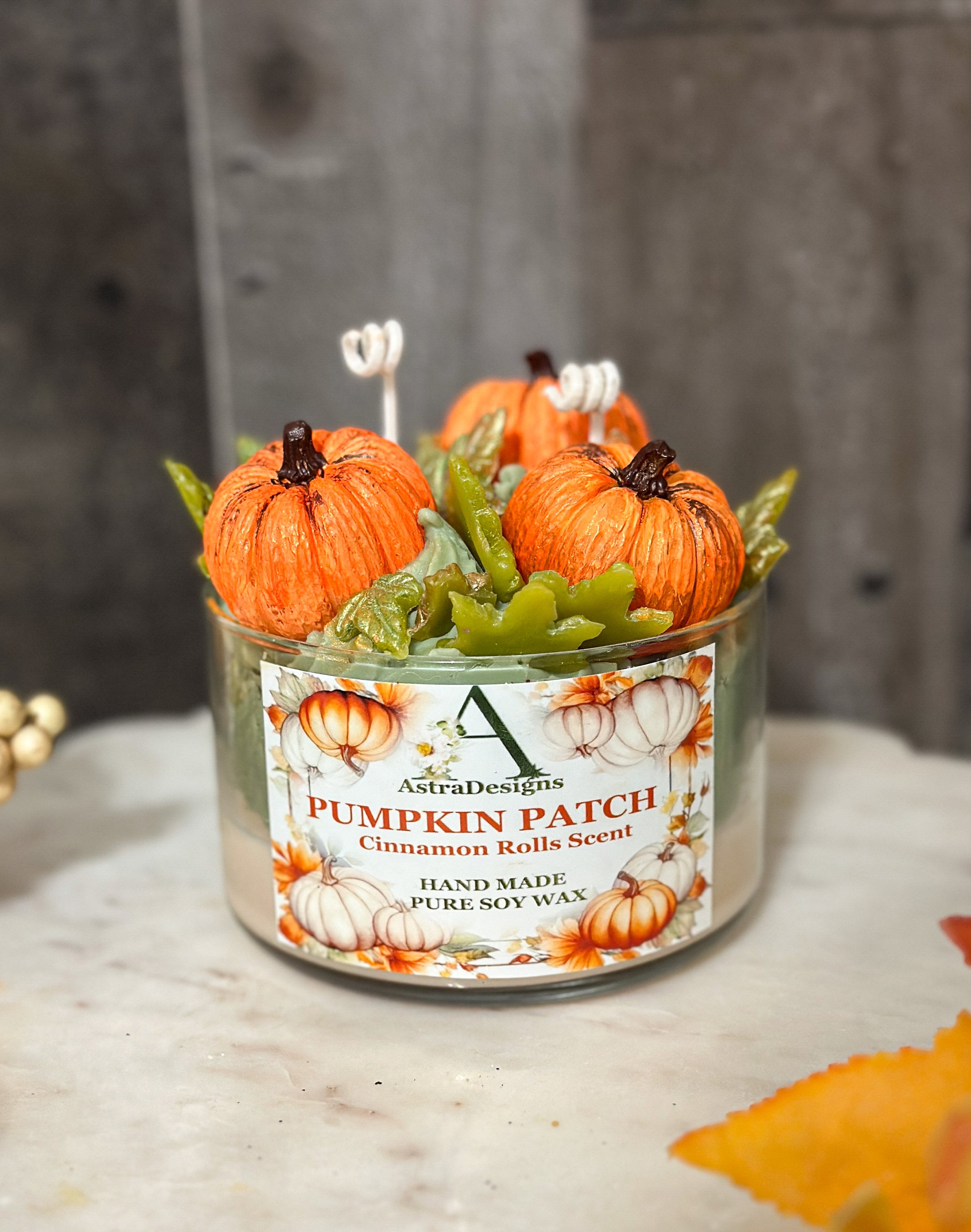 Pumpkin Candle, Large Pumpkin Patch Candle, Handcrafted Pumpkin Candle ...
