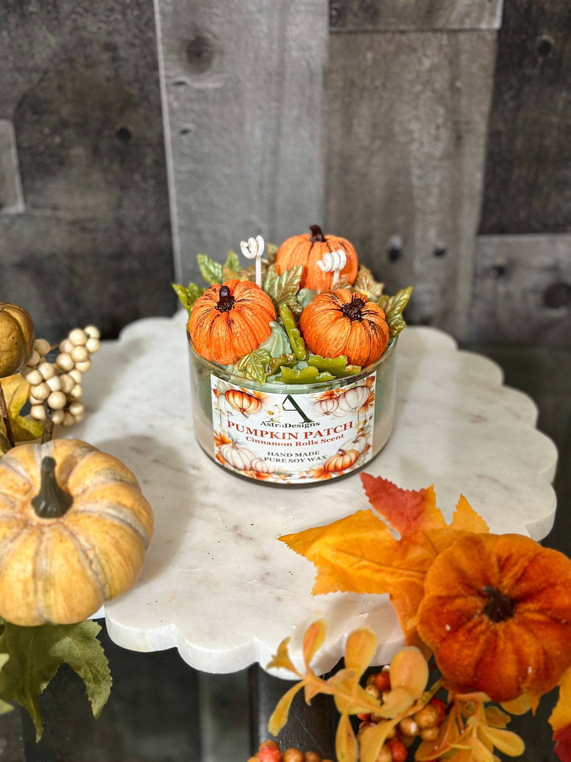Pumpkin Candle, Large Pumpkin Patch Candle, Handcrafted Pumpkin Candle ...