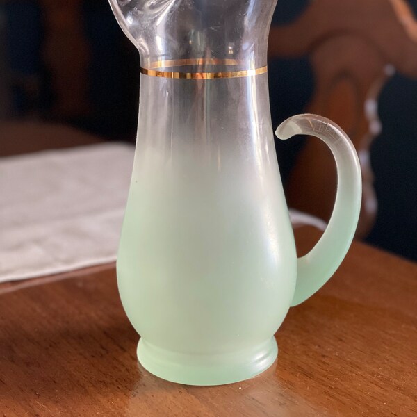 Mid Century Glass Water Pitcher - Etsy