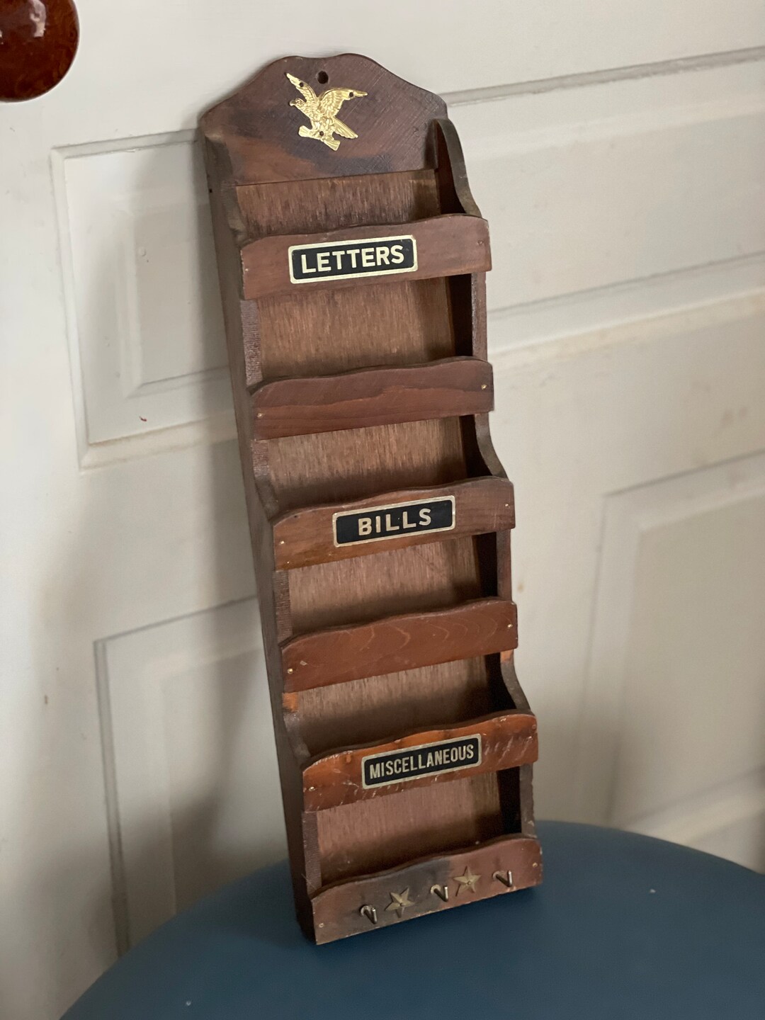 Vintage Wood Wall Letter Holder - Etsy