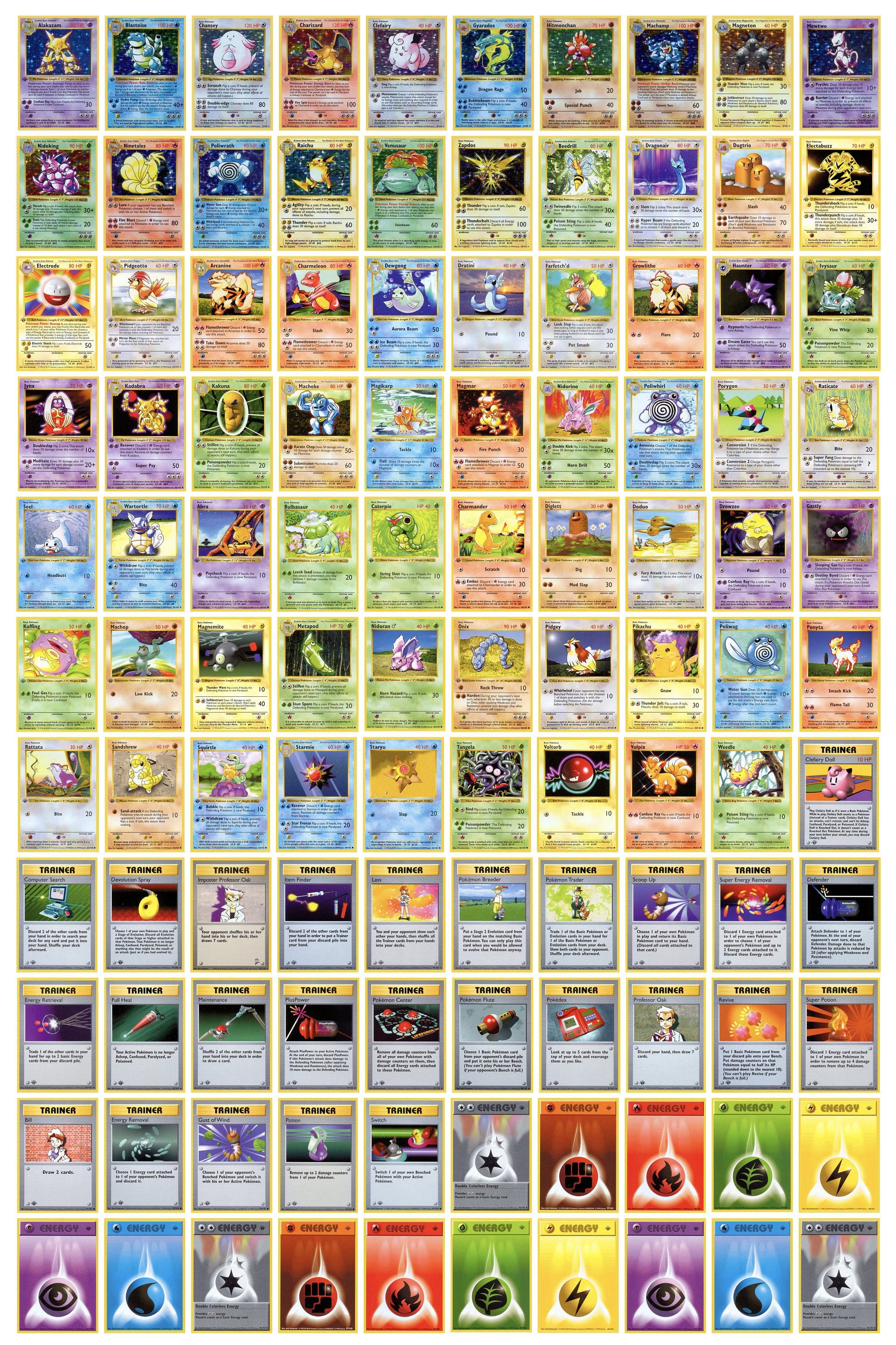 Pokemon Poster - 1st Edition Base Set - Etsy
