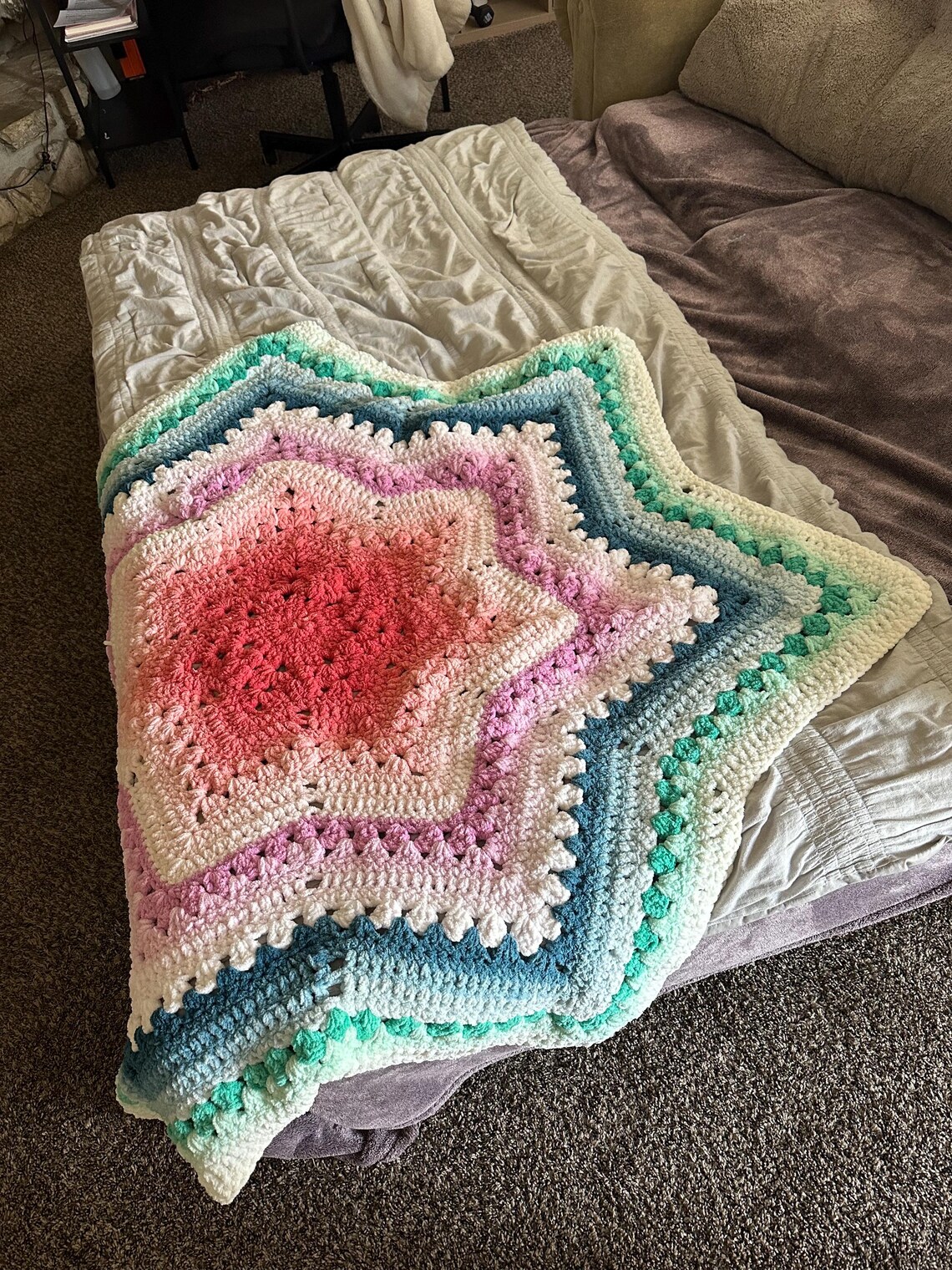 Chunky Crochet Star Blanket - Etsy