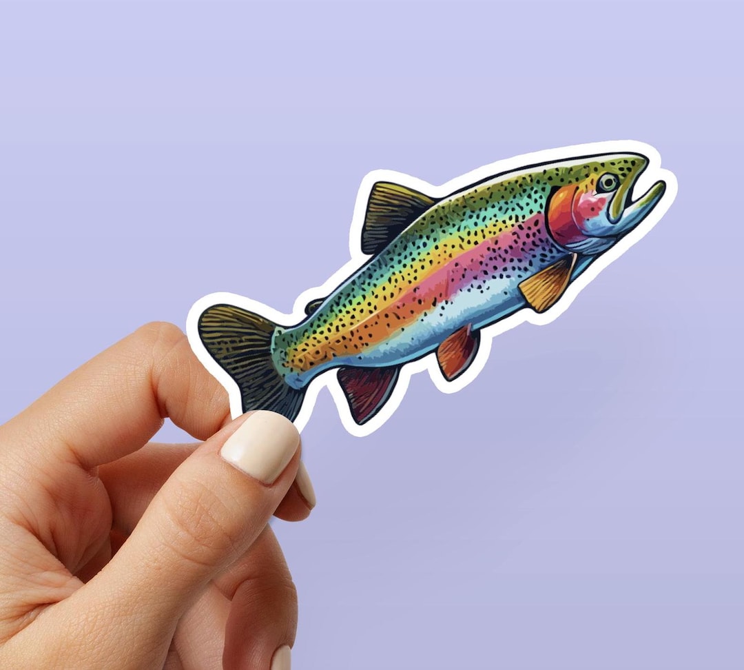 Rainbow Trout Sticker, Rainbow Trout, Trout Sticker, Rainbow Trout Svg ...