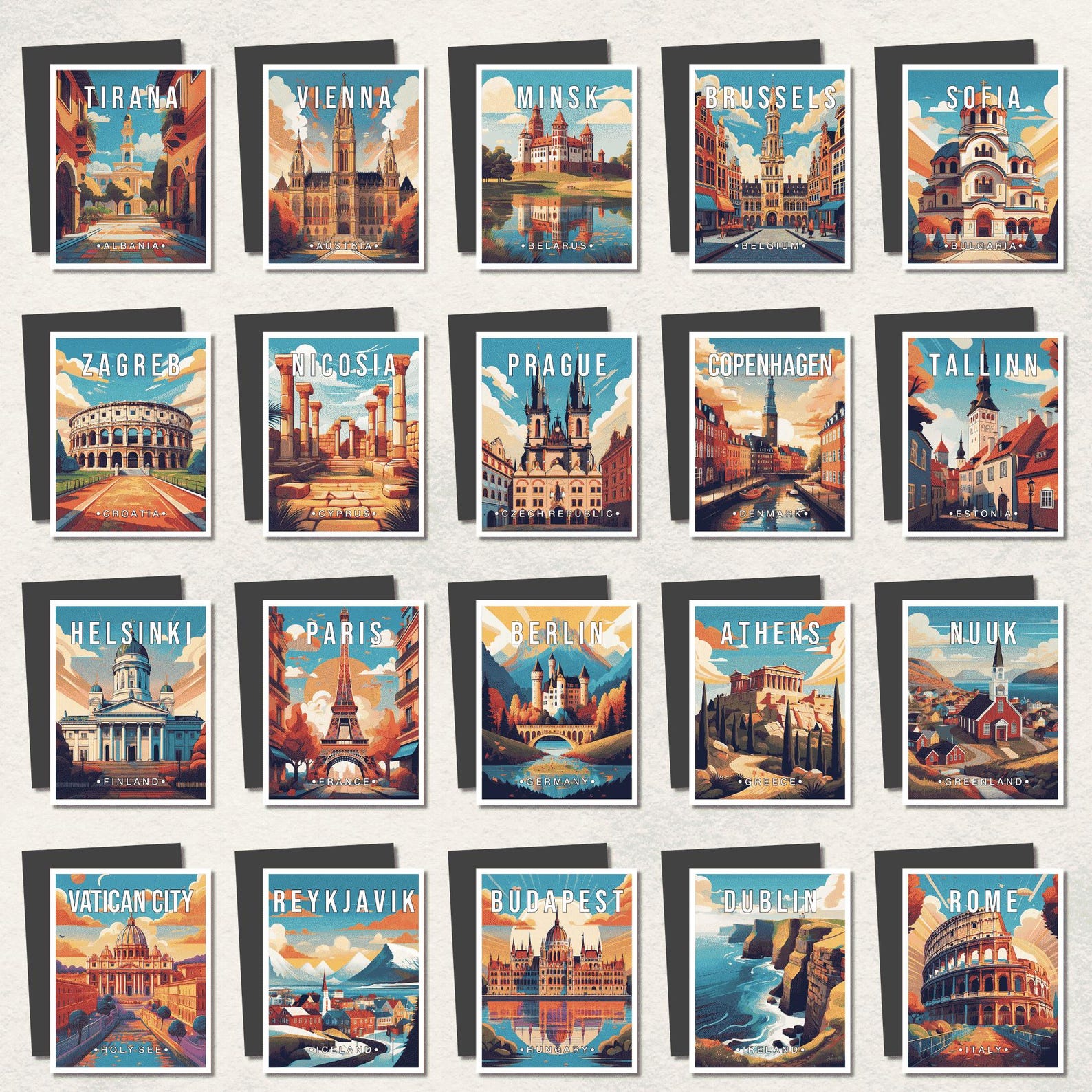Europe Souvenir Travel Gift Magnets Countries Iconic City Landmark ...