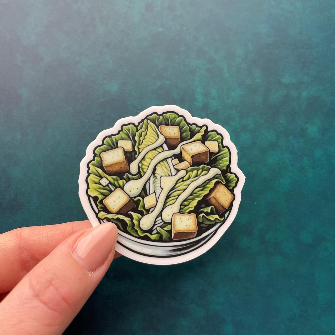 Caesar Salad Sticker, Caesar Salad, Salad, Bowl, Foodie, Meal Stickers ...