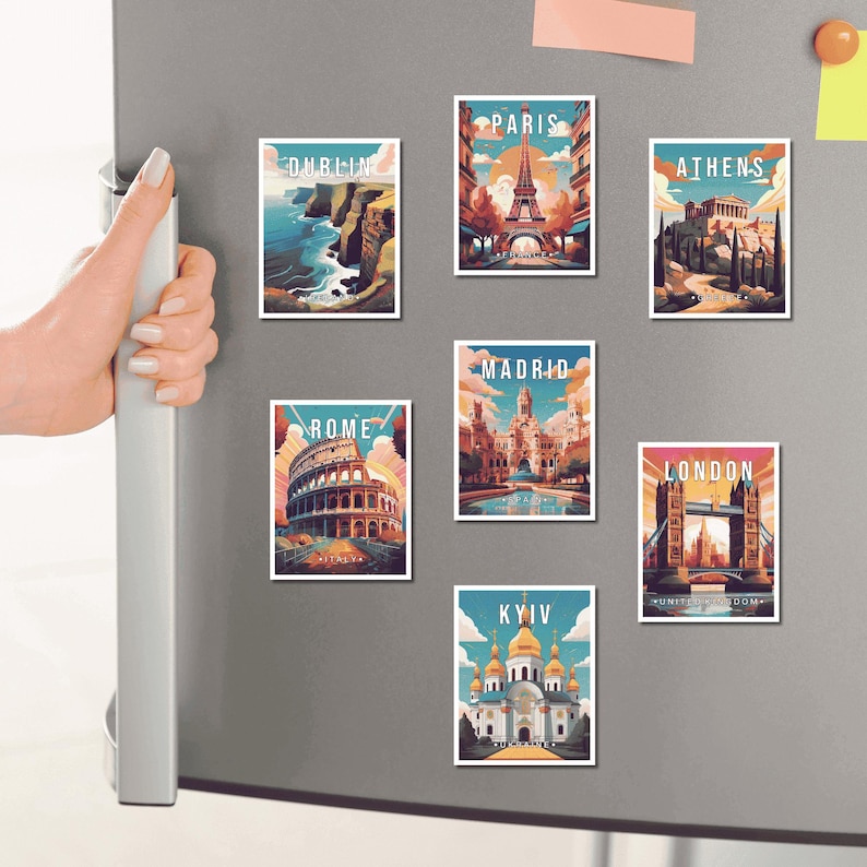 Europe Souvenir Travel Gift Magnets Countries Iconic City Landmark ...