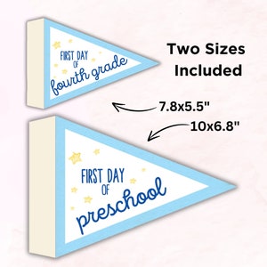 Printable First Day of School Pennant Flag, Last Day of School Pennant ...