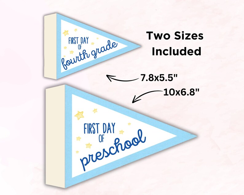 Printable First Day of School Pennant Flag, Last Day of School Pennant ...