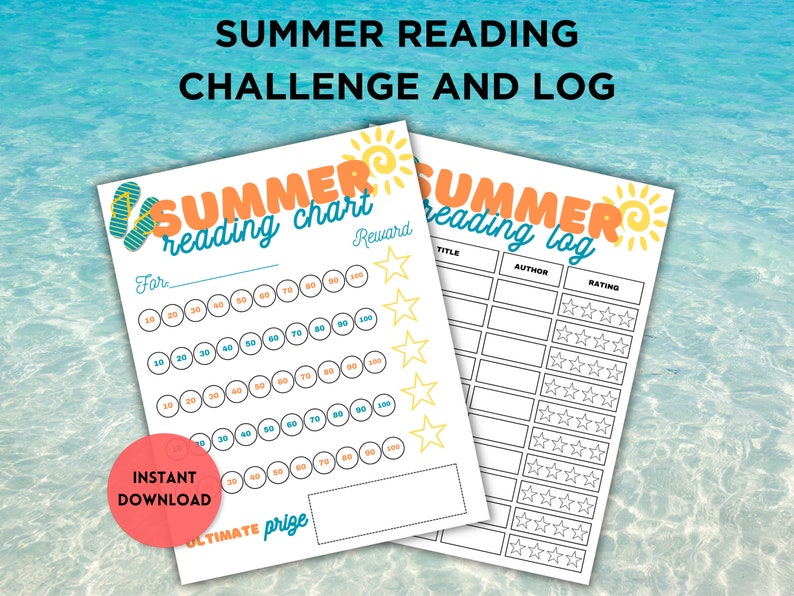 Summer Reading Challenge, Printable Reading Challenge, Summer Reading ...