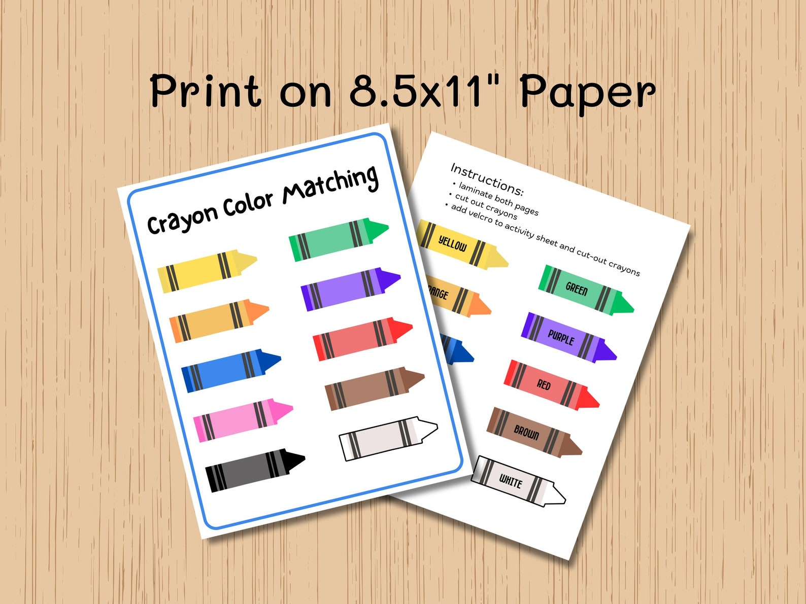 Color Matching Activity, Printable Color Matching Activity, Preschool ...