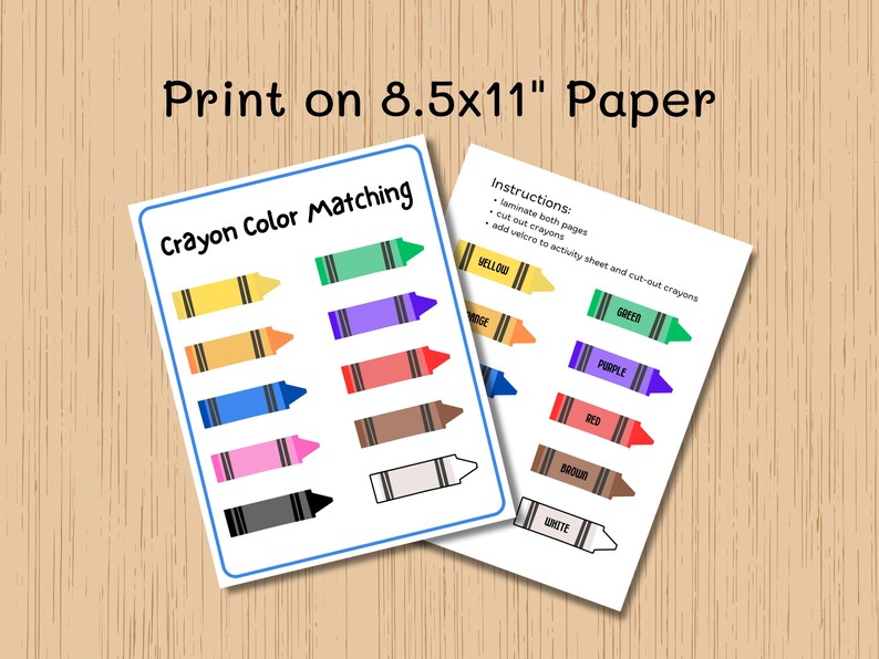 Color Matching Activity, Printable Color Matching Activity, Preschool ...