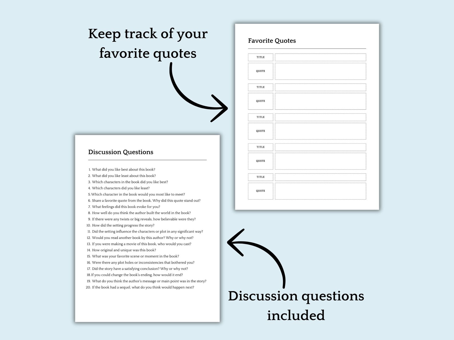 Book Club Planner Bundle, Book Club Planner Printable, Reading Planner ...