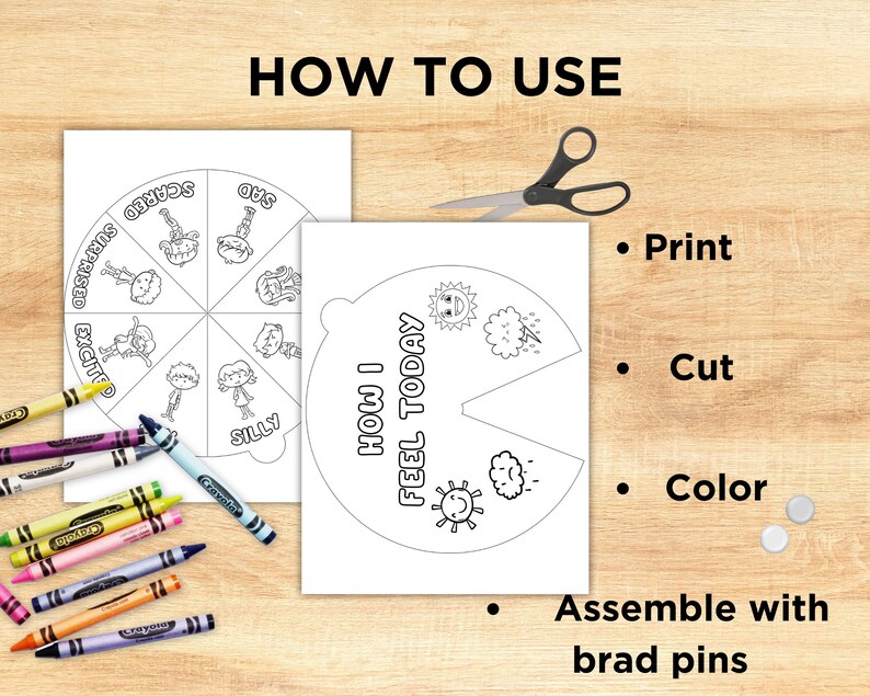 Spinner Wheel Coloring Emotions Activity, Feelings Spinner Wheel ...