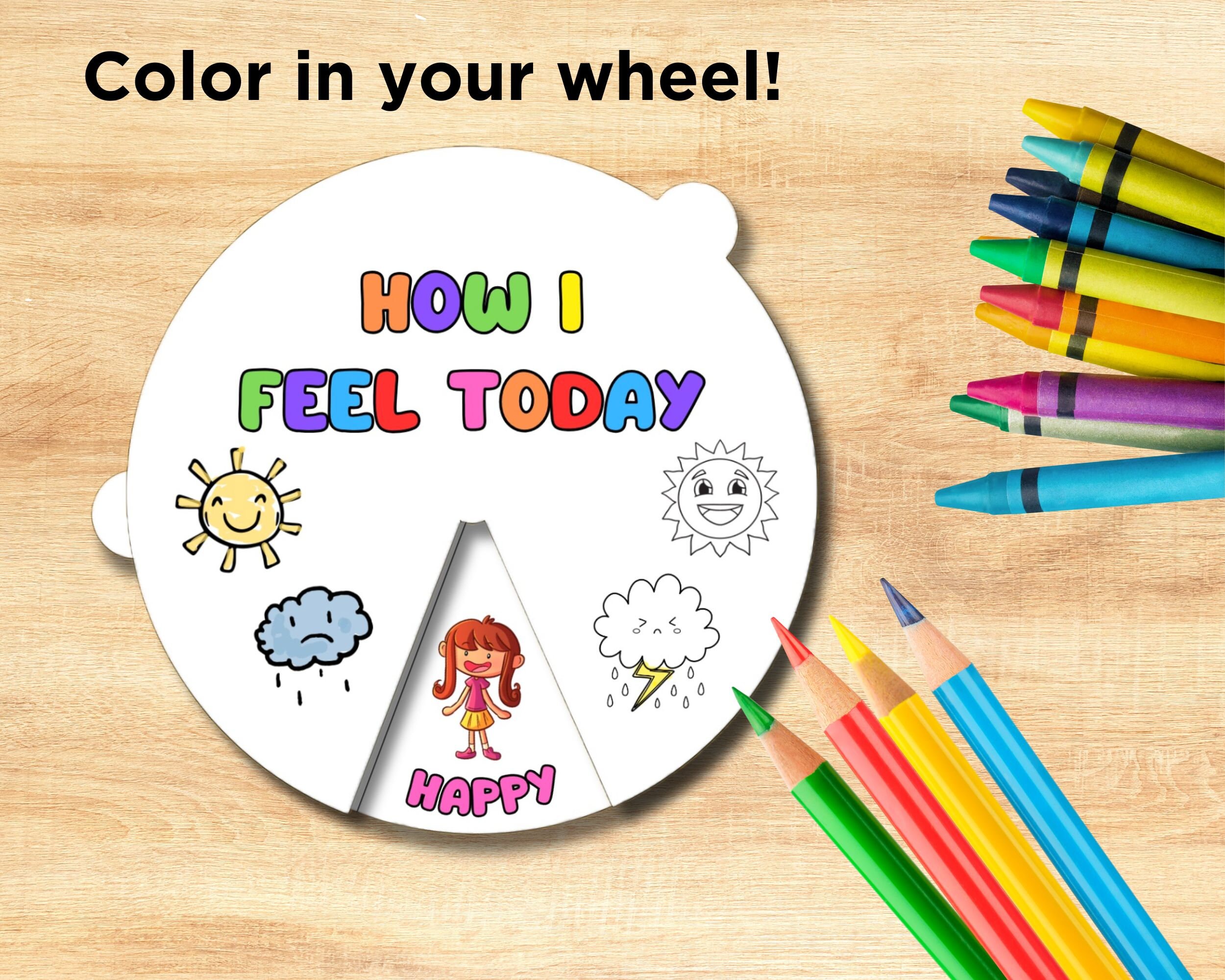 Spinner Wheel Coloring Emotions Activity, Feelings Spinner Wheel ...