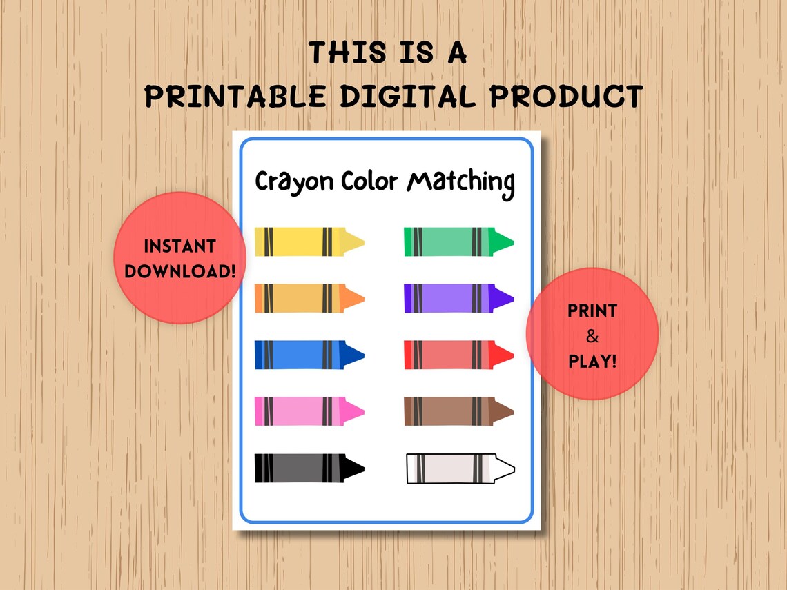 Color Matching Activity, Printable Color Matching Activity, Preschool ...