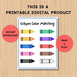 Color Matching Activity, Printable Color Matching Activity, Preschool ...