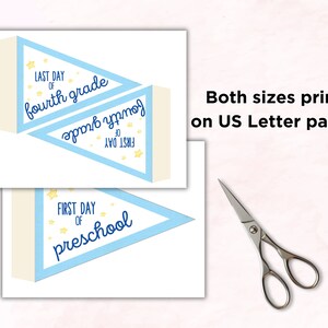 Printable First Day of School Pennant Flag, Last Day of School Pennant ...