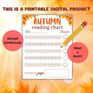 Autumn Reading Challenge, Printable Reading Challenge, Autumn Reading ...