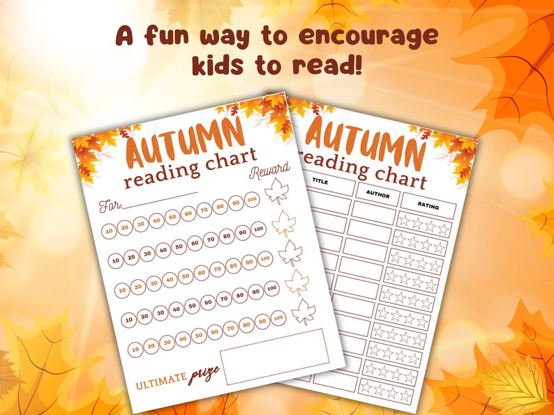 Autumn Reading Challenge, Printable Reading Challenge, Autumn Reading ...