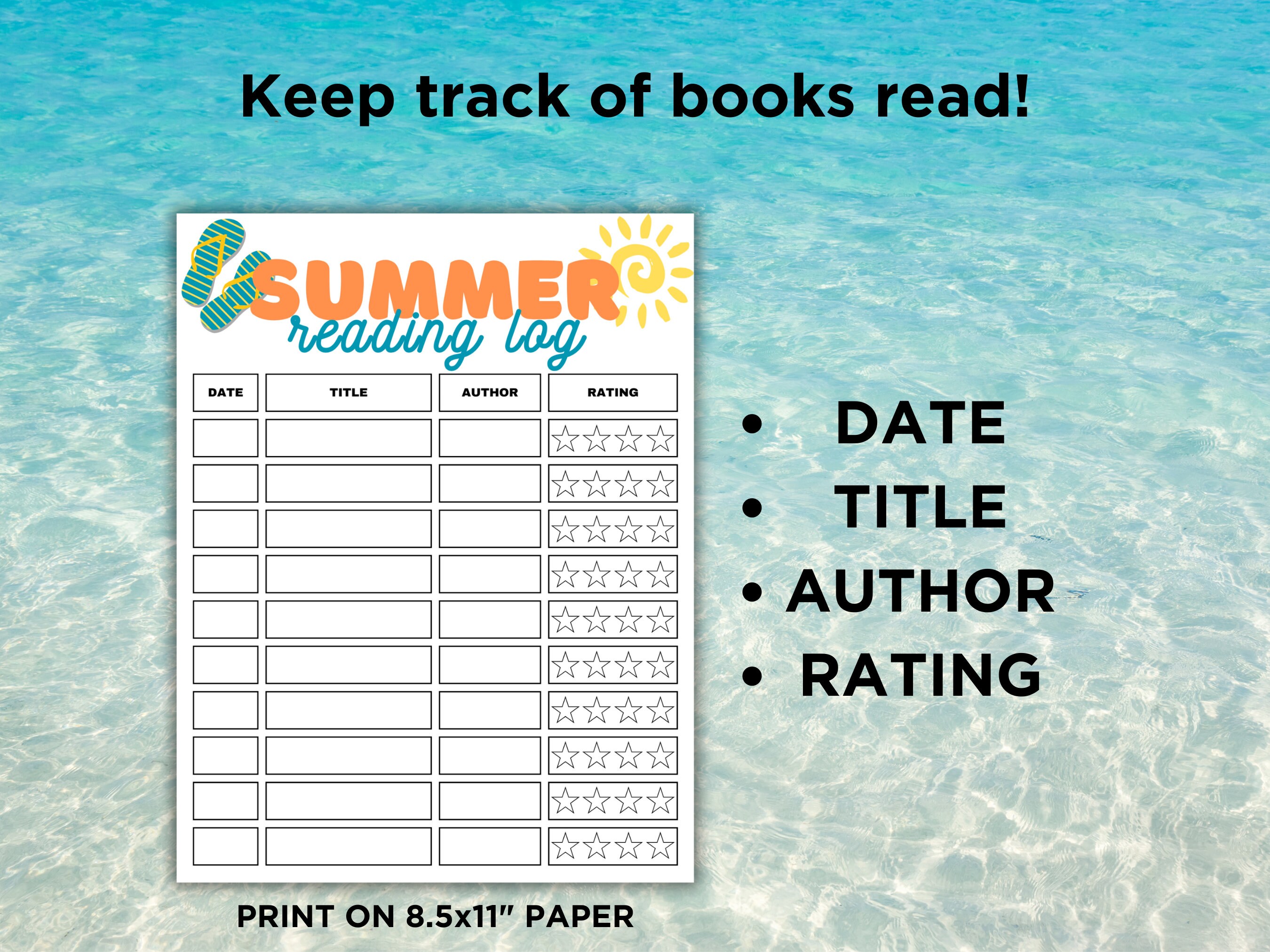 Summer Reading Challenge, Printable Reading Challenge, Summer Reading ...