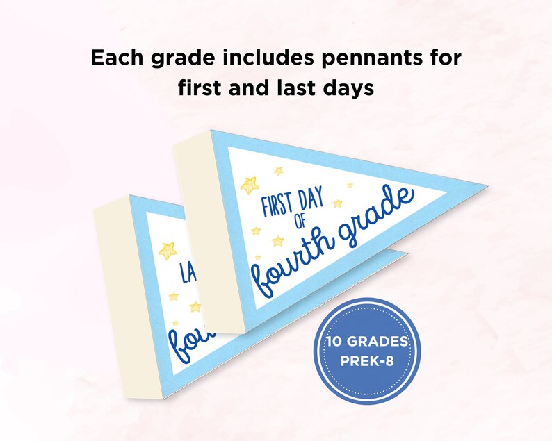 Printable First Day of School Pennant Flag, Last Day of School Pennant ...