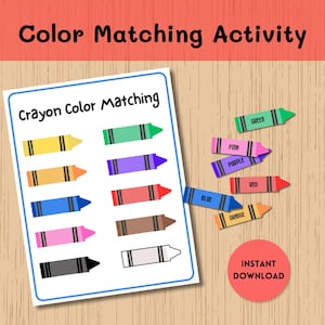 Color Matching Activity, Printable Color Matching Activity, Preschool ...