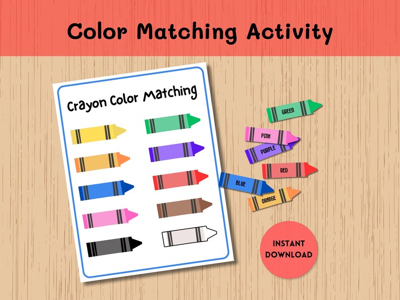 Color Matching Activity, Printable Color Matching Activity, Preschool ...