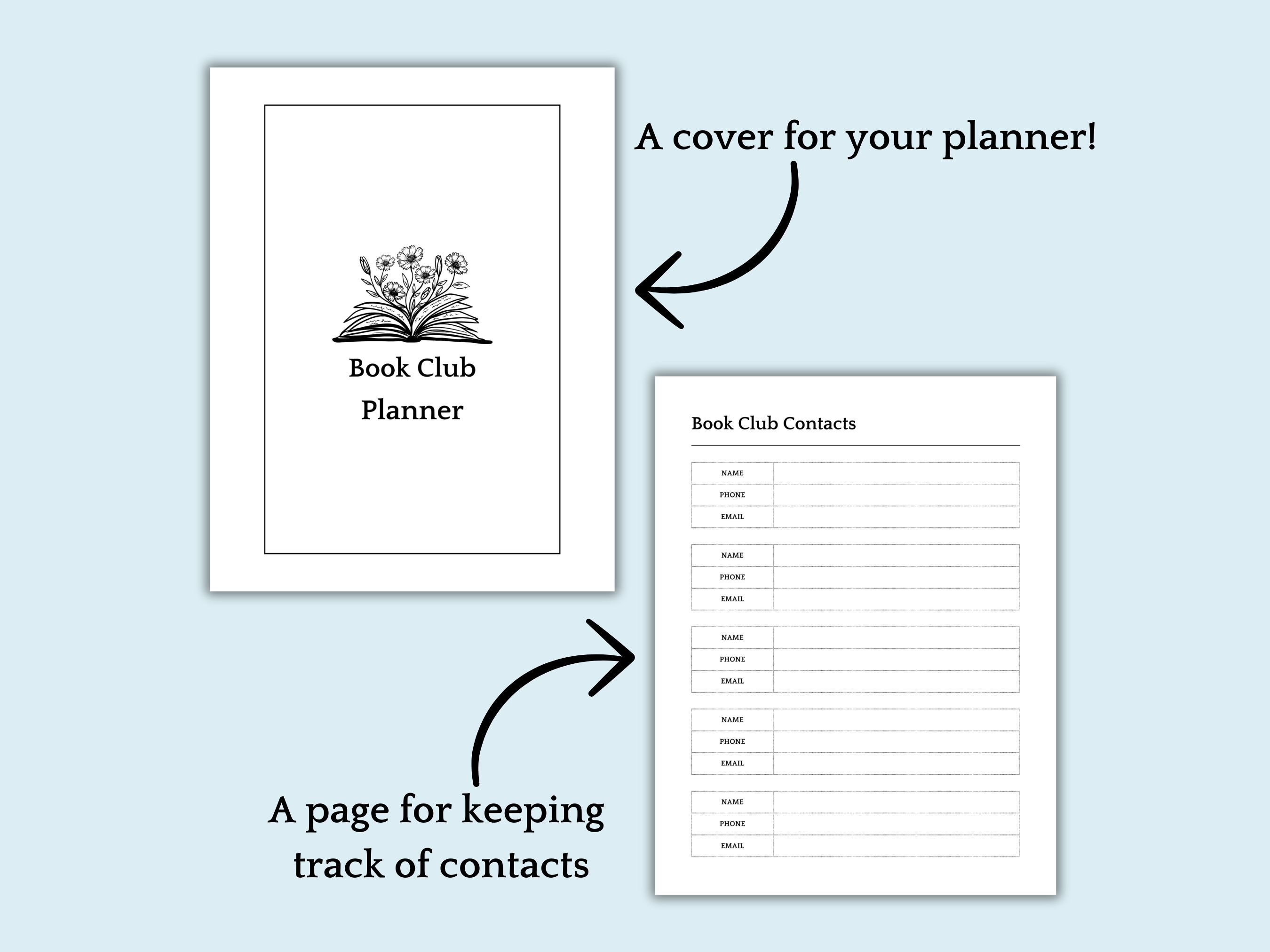 Book Club Planner Bundle, Book Club Planner Printable, Reading Planner ...