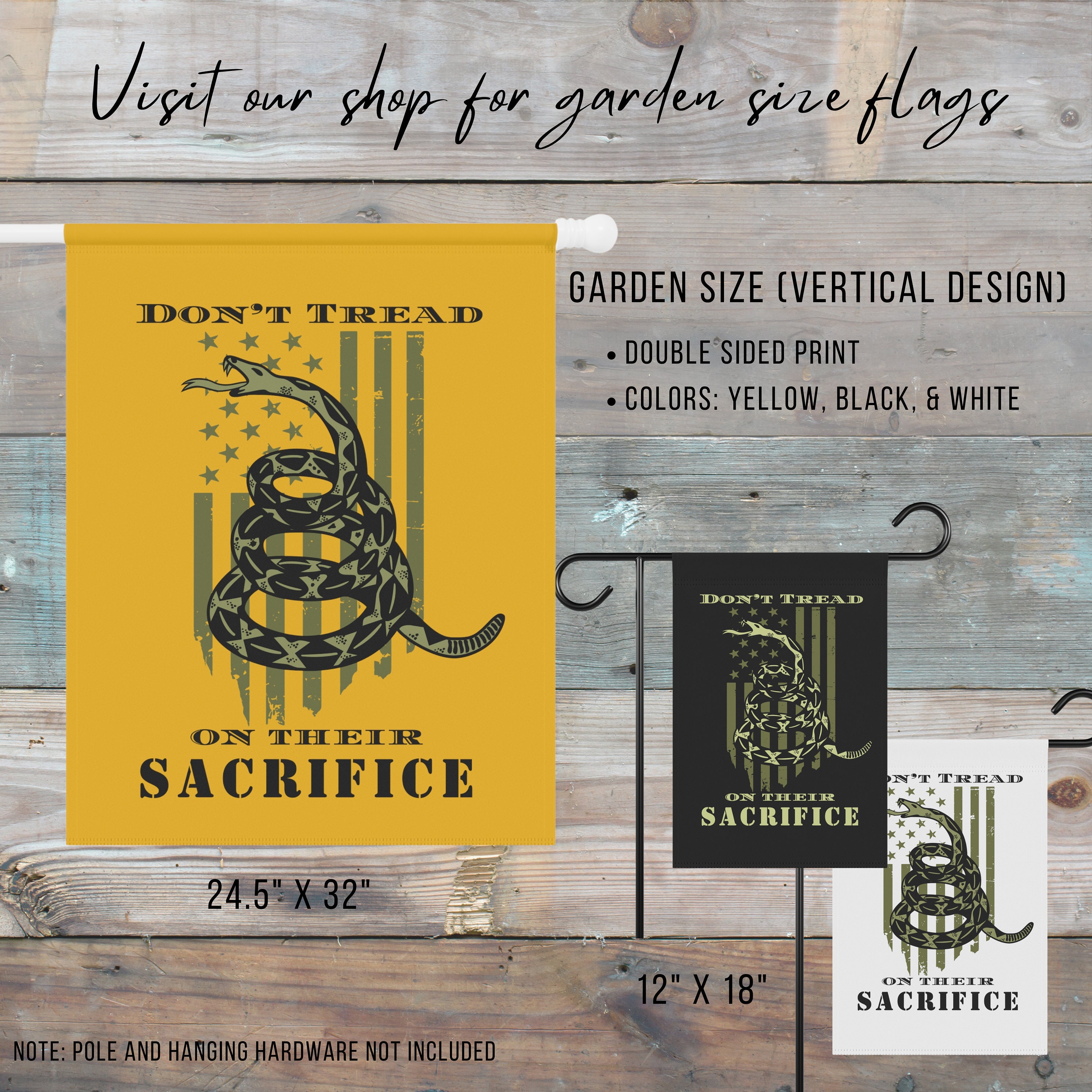 Gadsden Snake American Flag Don't Tread on Me Patriotic Flag Porch ...