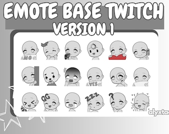Emote Base Pack 36 !! Emotes for Twitch Emote Stream Chibi Base Emote ...