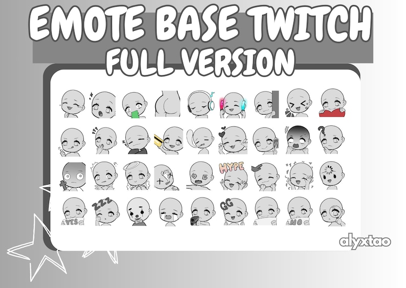 Emote Base Pack 36 - FULL VERSION !! Emotes for Twitch Emote Stream ...