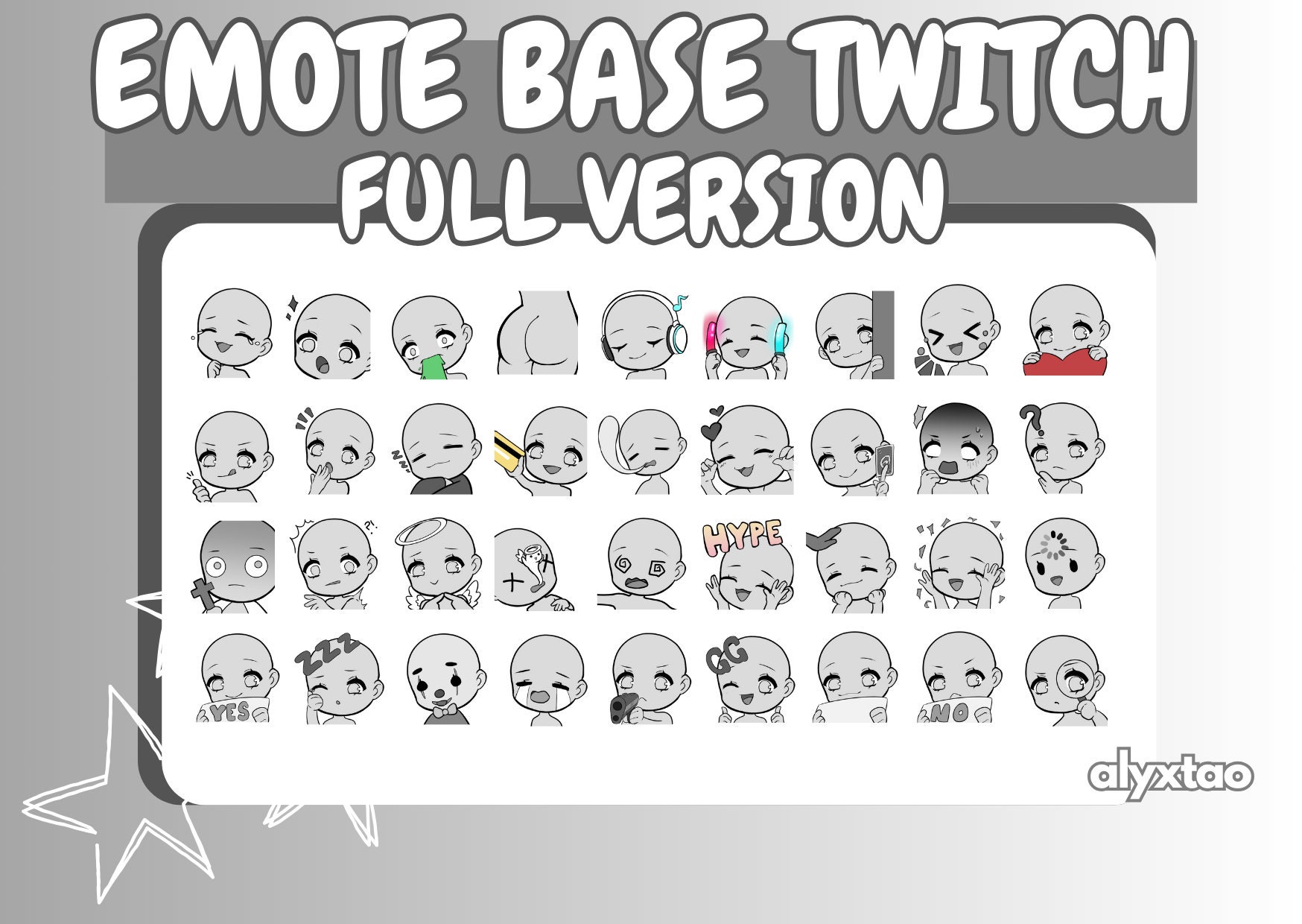 Emote Base Pack 36 - FULL VERSION !! Emotes for Twitch Emote Stream ...