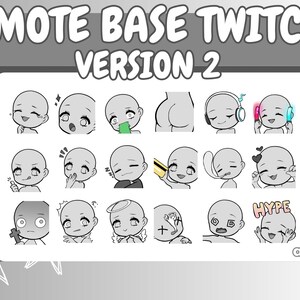 Emote Base Pack 18 - VERSION 2 Emotes for Twitch Emote Stream Chibi ...