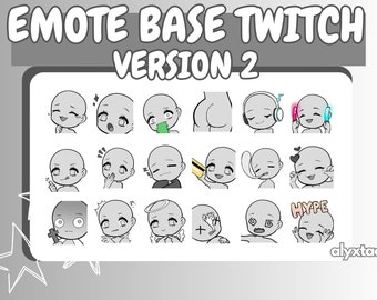 Emote Base Pack 18 Emotes for Twitch Emote Stream Chibi Base Emote ...