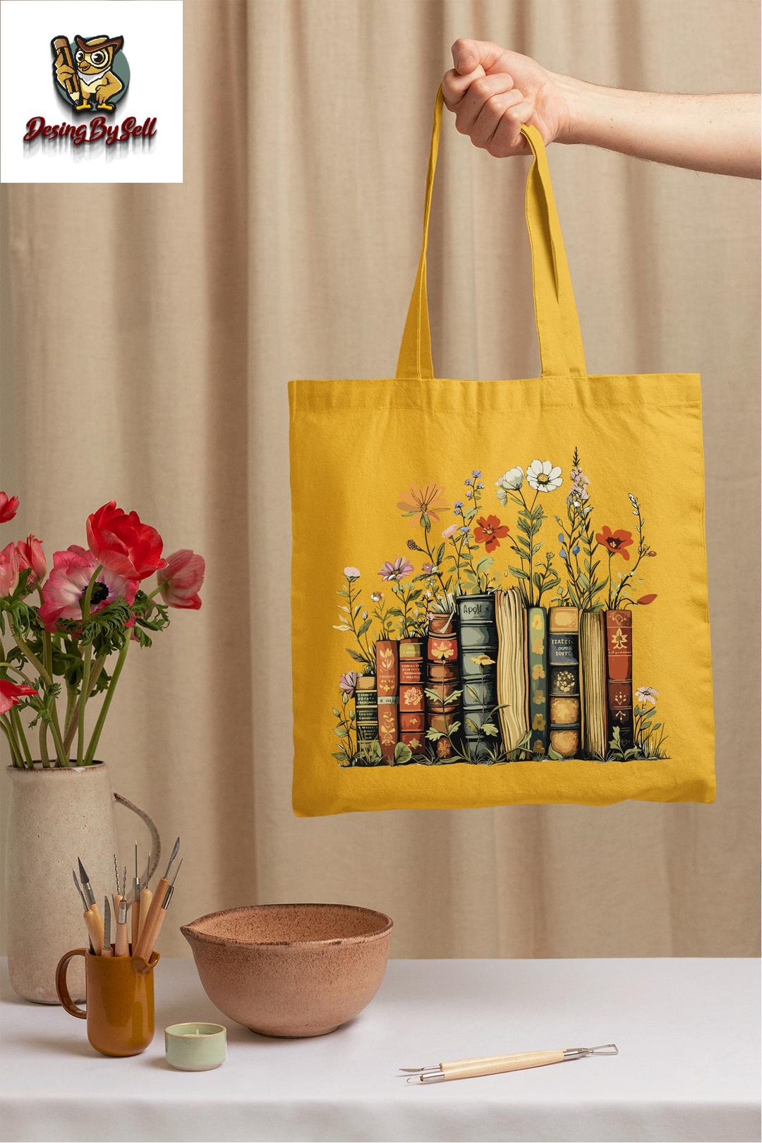 Floral Book Tote Bag,books Tote Bag,book Lover Gift,book Club Gifts ...