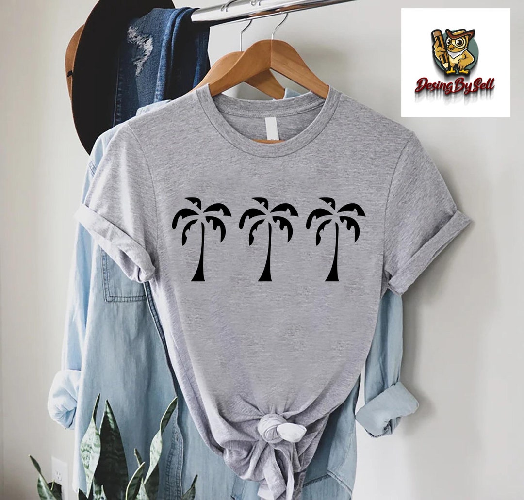 Palm Tree Shirt,palm Tree T-shirt, Beach Party,tropical Island Shirt ...