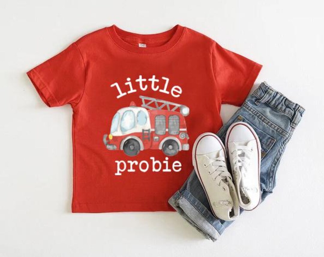 Little Probie Shirt, Firetruck Toddler Boy Shirt,fireman Baby Bodysuit ...