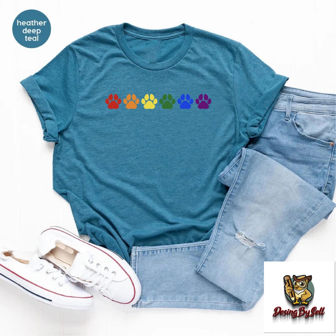 Lgbt Paw Shirt,rainbow Dog Shirt,pride Cat Shirt,dog Lover Gift, Lgbt ...