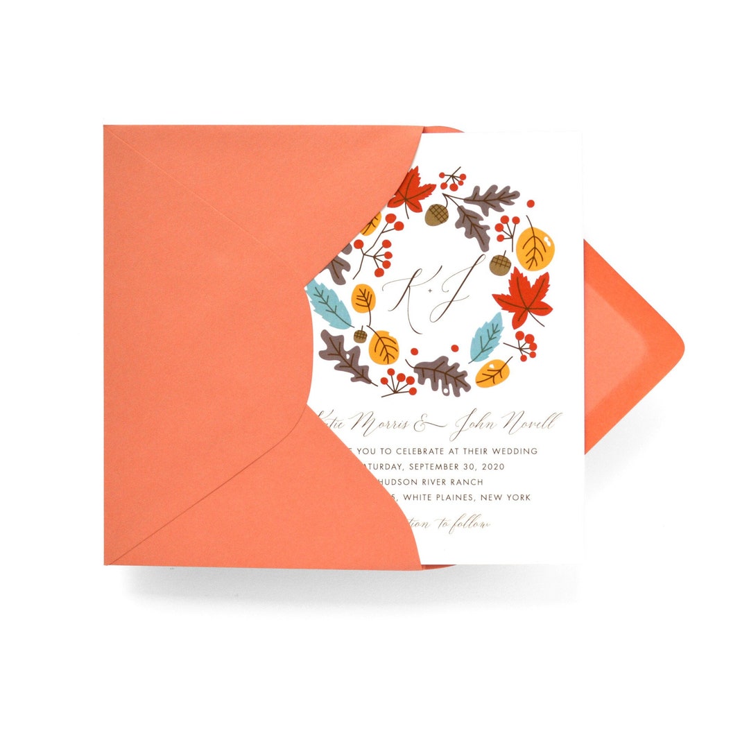 Fall Leaves Wedding Invitations Digital File - Etsy