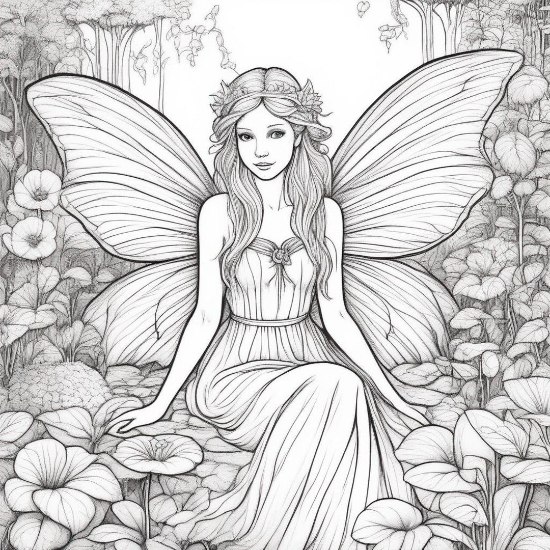 Relaxing Fairy and Fairy Garden Coloring Book - Etsy