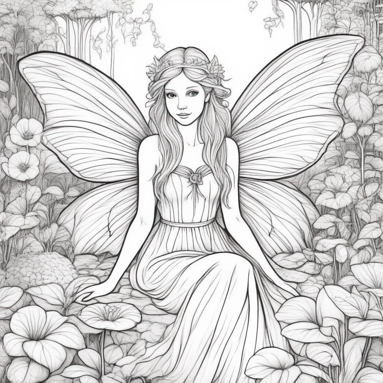 Relaxing Fairy and Fairy Garden Coloring Book - Etsy