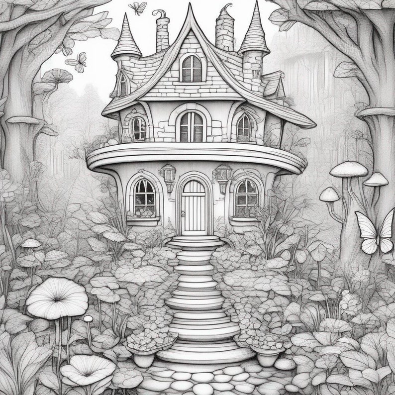 Relaxing Fairy and Fairy Garden Coloring Book - Etsy