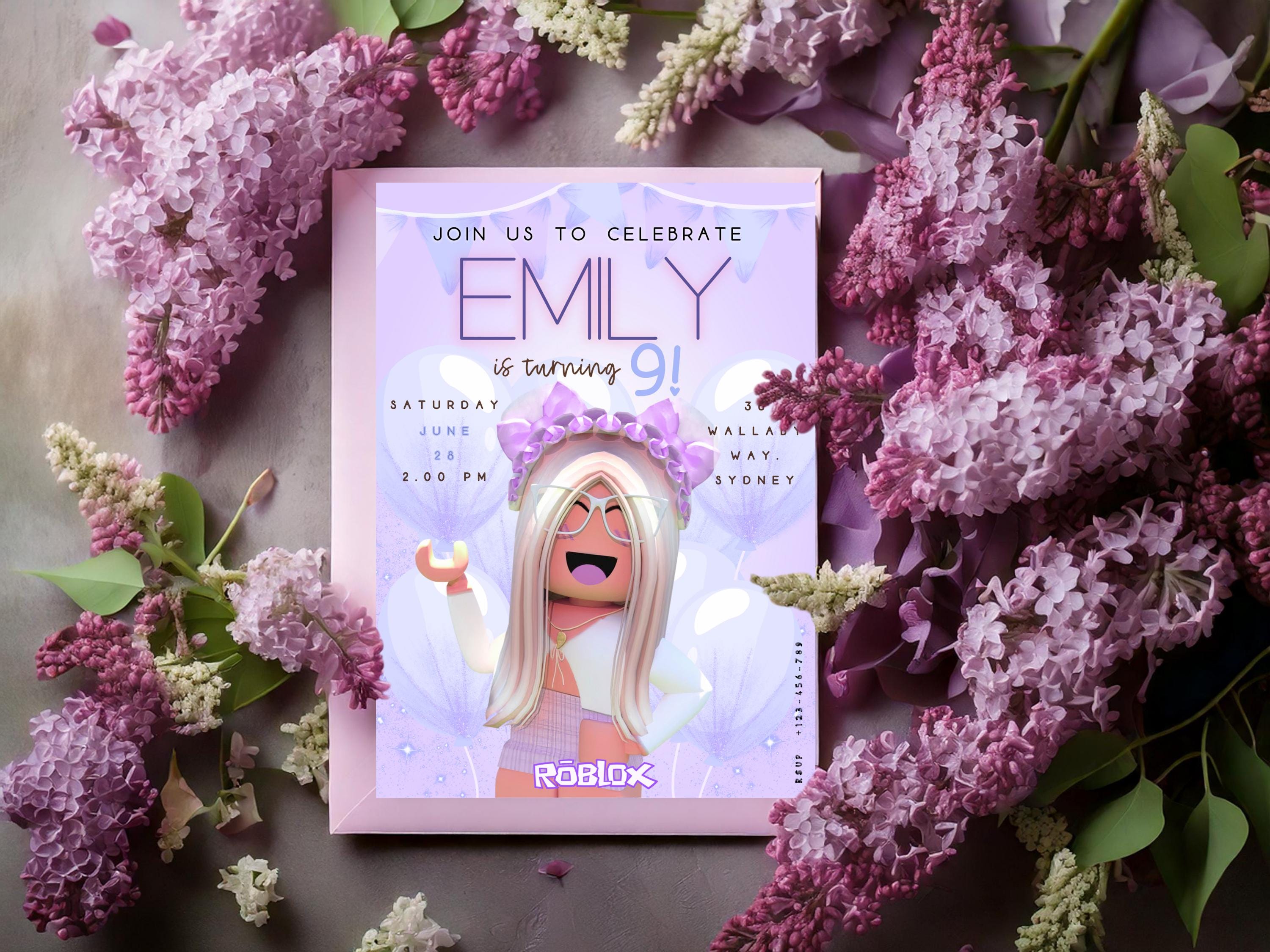 Roblox Girl Birthday Invitation, Kid Birthday Invitation, Gamer ...