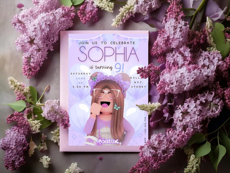 Roblox Girl Birthday Invitation, Kid Birthday Invitation, Gamer ...