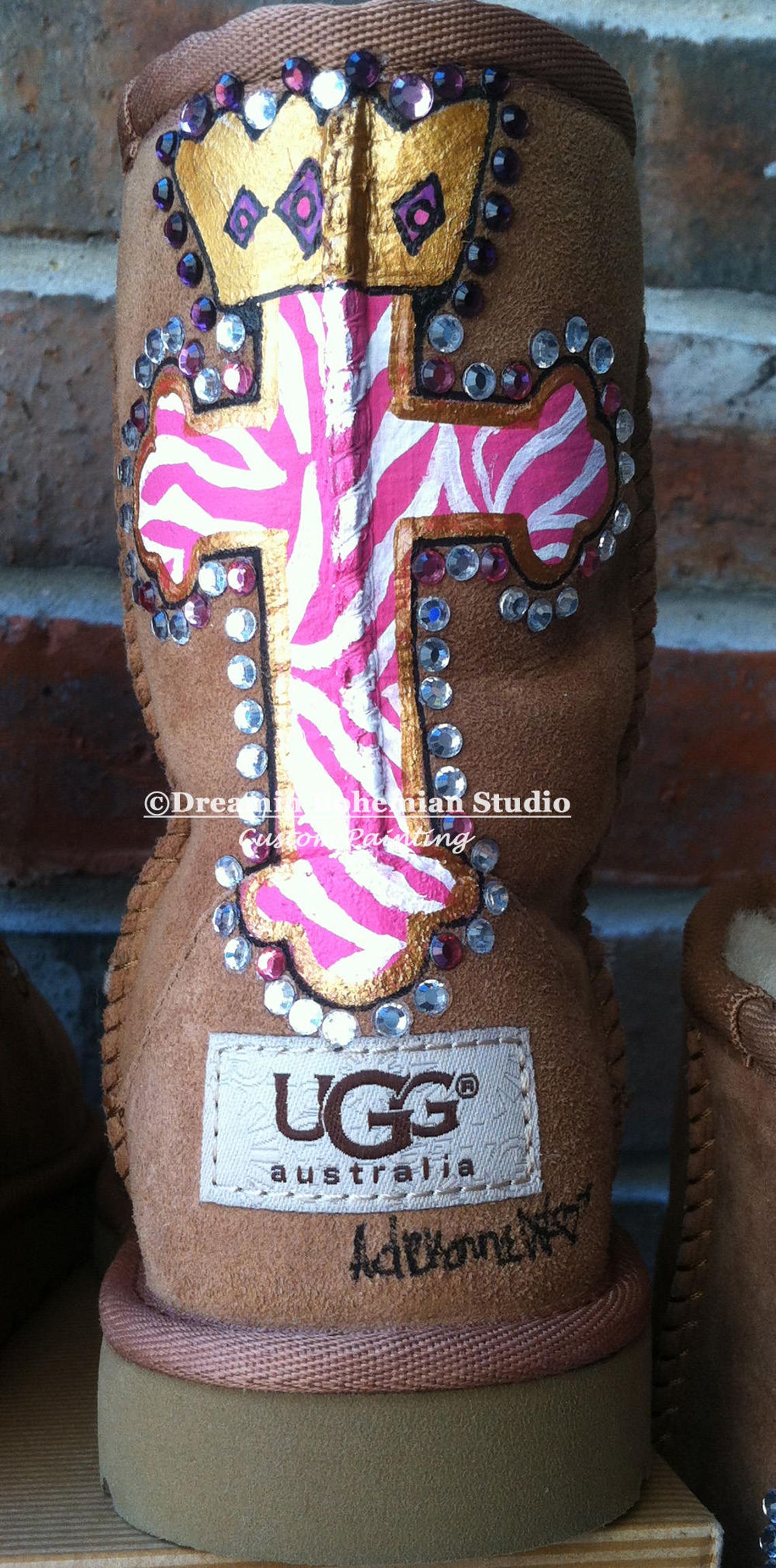 UGGS Custom Painted Boots Painted Zebra or Leopard Cross - Etsy