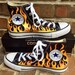 Custom Hand Painted Flames on Black Converse High Tops, Fire Chucks ...