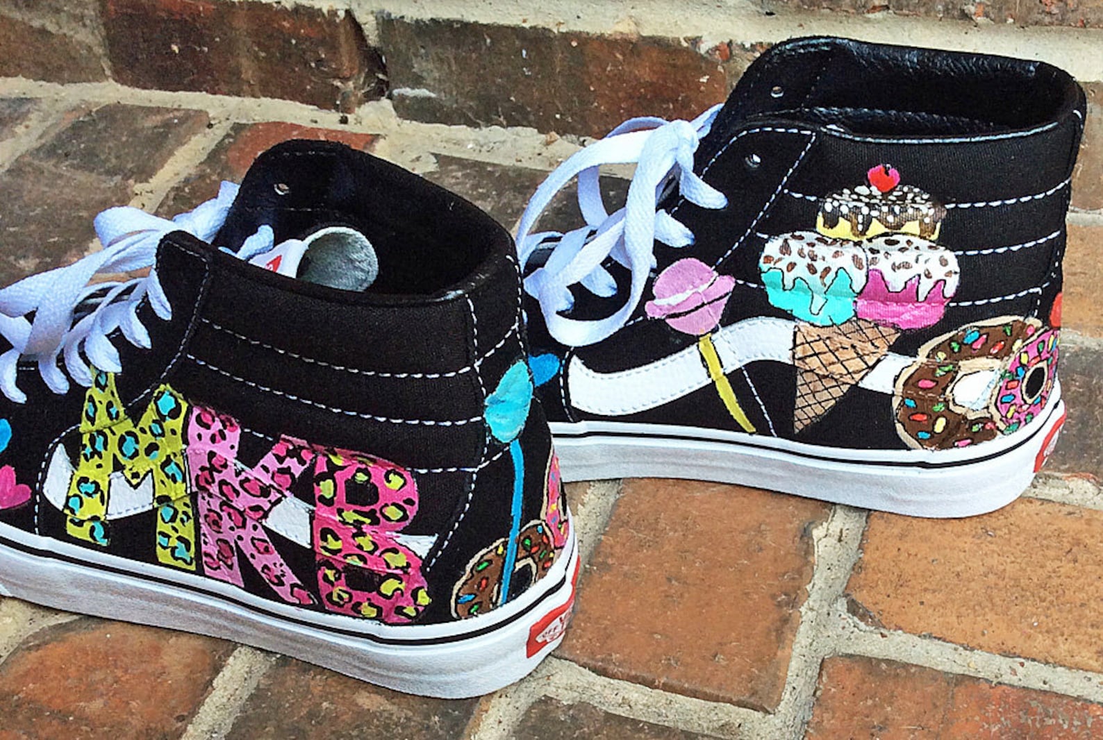 Custom Vans Sk8 Hi Custom Painted Skater Shoes Pop Art | Etsy